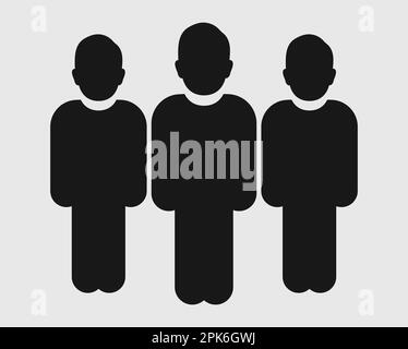 Leadership Icon. Standing Male symbols on gray background. Flat style ...