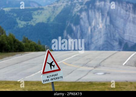 Altiport, LFHU, airfield at 1840 metres altitude in the French Alps ...