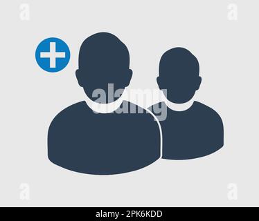Increase or Add users Icon. Male symbol on gray background. Flat style ...