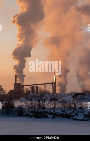 Steel Mill, Zug Island, Detroit River, Ship, Detroit, Michigan Stock ...