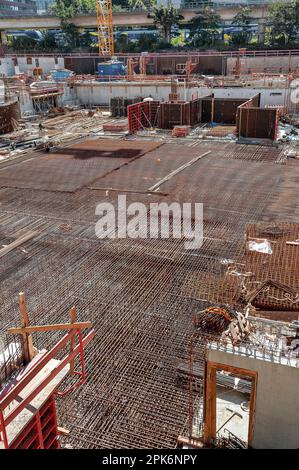Construction site, structural steel reinforcement or armouring ...