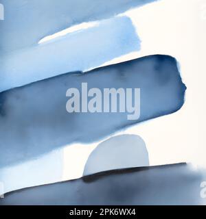 Watercolor azure blue background painting texture. Vintage hand painted ...