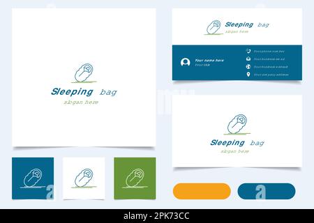 Sleeping logo design with editable slogan. Branding book and business ...