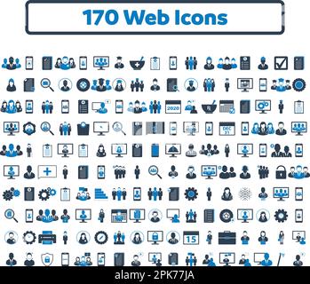 170 web icon set. Flat style vector EPS Stock Vector Image & Art - Alamy