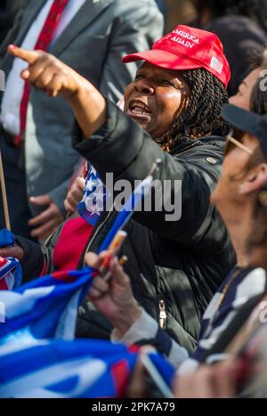 President Trump supporter wearing a Black Lives MAGA shirt at the ...