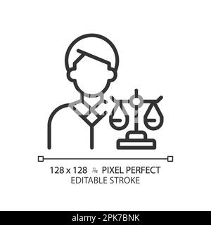 Attorney in law pixel perfect gradient linear vector icon Stock Vector ...