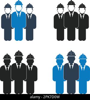 Engineer, Worker Team Icon Set. Flat style vector EPS Stock Vector ...