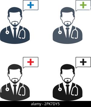 Medical Consultant Icon Set. Flat style vector EPS Stock Vector Image ...