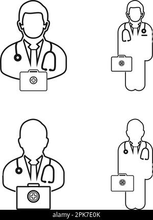Doctor on duty line icon. Vector EPS Stock Vector Image & Art - Alamy