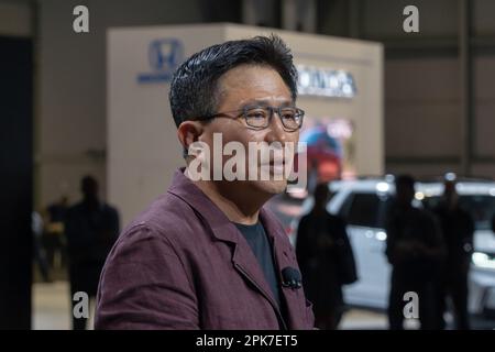 NEW YORK, NEW YORK - APRIL 05: President and CEO of Kia North America ...