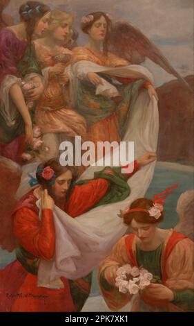 Angels Descending 1897 by Rupert Bunny Stock Photo - Alamy