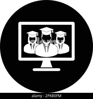 Graduate Students Icon. Rounded Button Style Editable Vector EPS Symbol ...