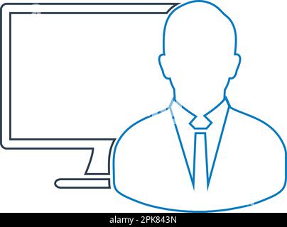 Computer User Icon. Line style vector EPS Stock Vector Image & Art - Alamy