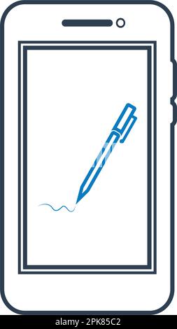 Electronic Signature line Icon. Editable vector EPS Stock Vector Image ...