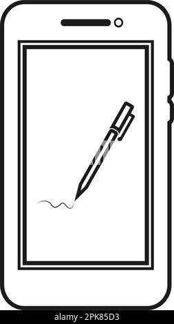 Electronic Signature line Icon. Editable vector EPS Stock Vector Image ...