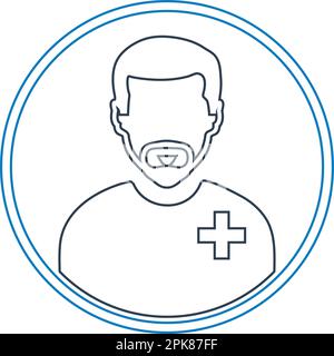 Male Patient profile line icon with circle shape Stock Vector Image ...