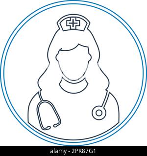 Nurse profile Icon with circle shape. Flat style vector EPS Stock ...