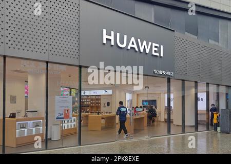 SHANGHAI, CHINA - APRIL 5, 2023 - A customer uses a self-service ...