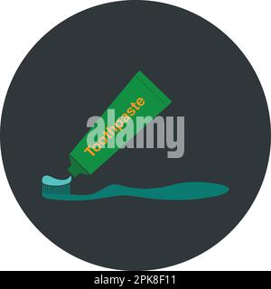 Brush and Toothpaste Icon. Button style vector EPS Stock Vector Image & Art - Alamy