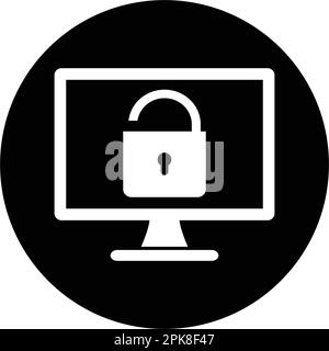 Cyber Security Icon. Rounded Button style vector EPS Stock Vector Image ...