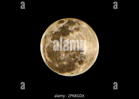 April 6, 2023, Antipolo, Philippines: A full moon seen from Antipolo ...