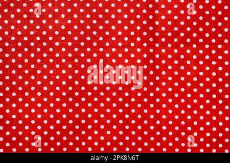 Red polka-dot cotton table cloth Stock Photo - Alamy