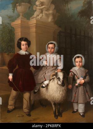 Antonio Mª Esquivel - Children playing with a ram Stock Photo - Alamy