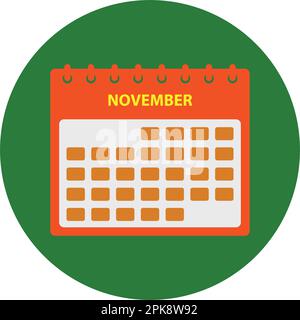 November Calendar Icon. Rounded button style vector EPS Stock Vector ...