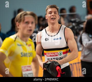 Julien Watrin of Belgium celebrating his second place in the men’s 400m ...