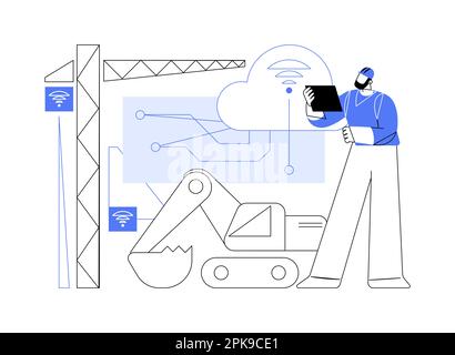 IoT in construction abstract concept vector illustration Stock Vector ...