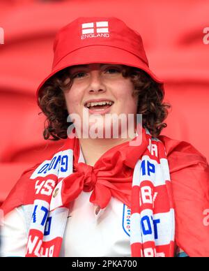 An England fan in the stands ahead of the FIFA World Cup Group L match ...