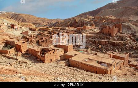 Morocco, Anemite, Berber village, Central Atlas Mountains, Ounila ...