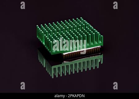 A close up of an Intel Pentium processor from a PC showing the ...