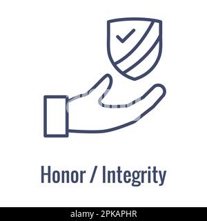 Core Values icon with value driven icon describing aspect of core ...