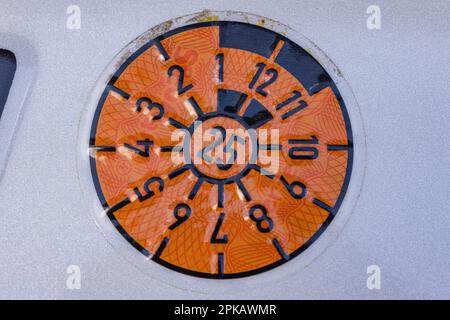 Vehicle Registration and Inspection Stickers Stock Photo - Alamy