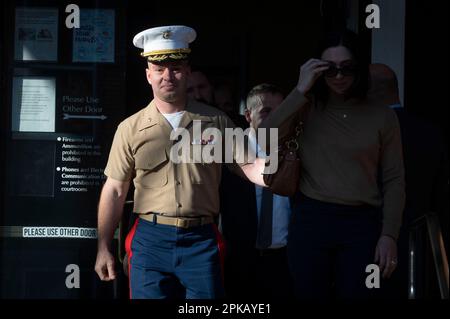 Marine Maj. Joshua Mast and his wife, Stephanie, arrive at Circuit ...