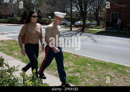 Marine Maj. Joshua Mast and his wife, Stephanie, arrive at Circuit ...