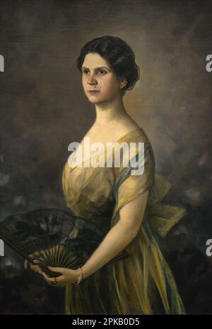 Georgi Evstatiev (1876-1923). Bulgarian painter. Female portrait, 1918 ...