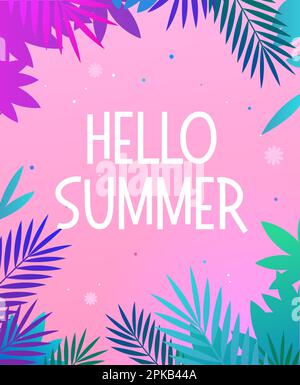 Cute poster of summertime. Vector design concept for summer. Watermelon ...