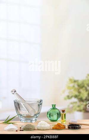 Homemade toothpaste made from charcoal, turmeric, coconut oil, clay ...