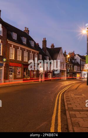England, Dorset, Blandford Forum, East Street with Georgian Era Shop ...