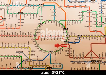 Asia, Japan, Tokyo, Train Map, Tokyo Railway Map, JR, Japan Railways ...