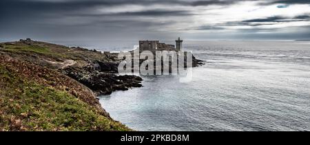 Lighthouse Phare De Kermorvan At Village Le Conquet At The Finistere ...
