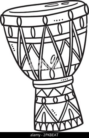 Djembe Isolated Coloring Page for Kids Stock Vector Image & Art - Alamy