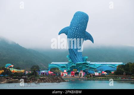 ZHUHAI, CHINA - APRIL 6, 2023 - Parents and children view rare Marine ...