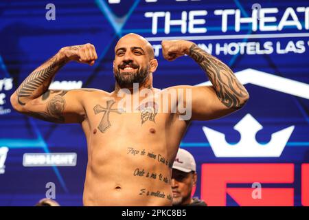 April 7, 2023: (L-R) Heavyweight Danilo Marques avoids Yorgan De Castro ...