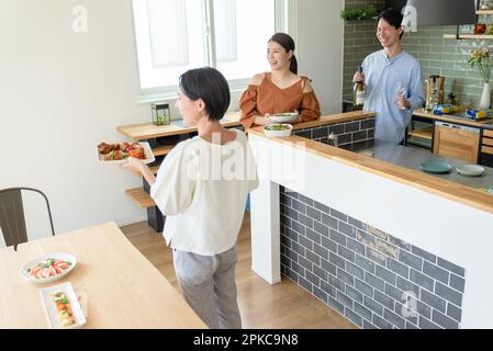 Japanese Who Have Home Parties Stock Photo - Alamy