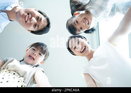 Family Peeping In Stock Photo - Alamy