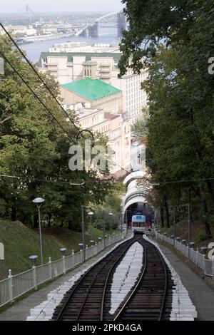 Funicular railway, Funicular, Dnepr, Dnieper, Podil Bridge, Kiev ...