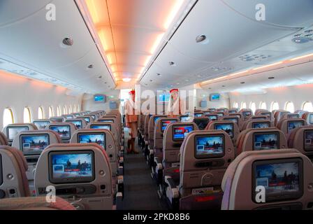 Aircraft, Purser, Stewardess, Emirates, Passenger aircraft, Airbus A380 ...